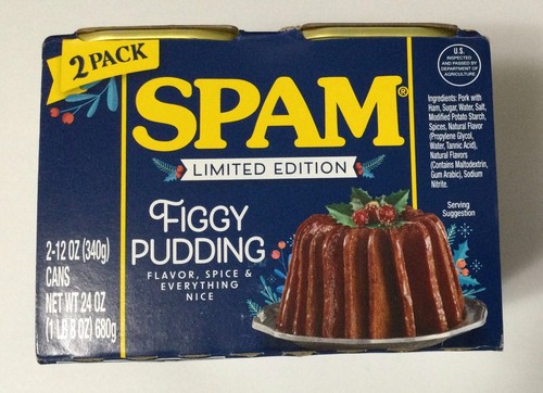 Figgy Pudding Spam - Limited Edition - 2 x 12 oz Cans - Best By 8/2025 ...