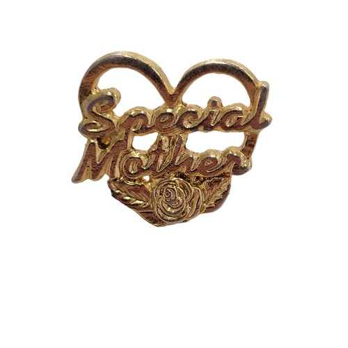SPECIAL MOTHER Pin - Gold Tone Heart With Flower | eBay