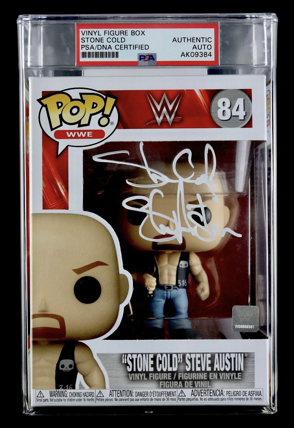STONE COLD HAND SIGNED ENCAPSULATED FUNKO POP #84 SLABBED PSA AND JSA ...