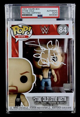 STONE COLD HAND SIGNED ENCAPSULATED FUNKO POP #84 SLABBED PSA AND JSA ...