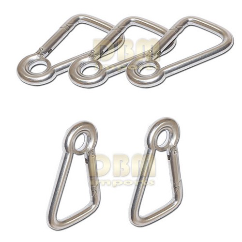 5 PC Marine Carabiner Clip Spring Snap Link Hook Eyelet 3/8" Stainless ...