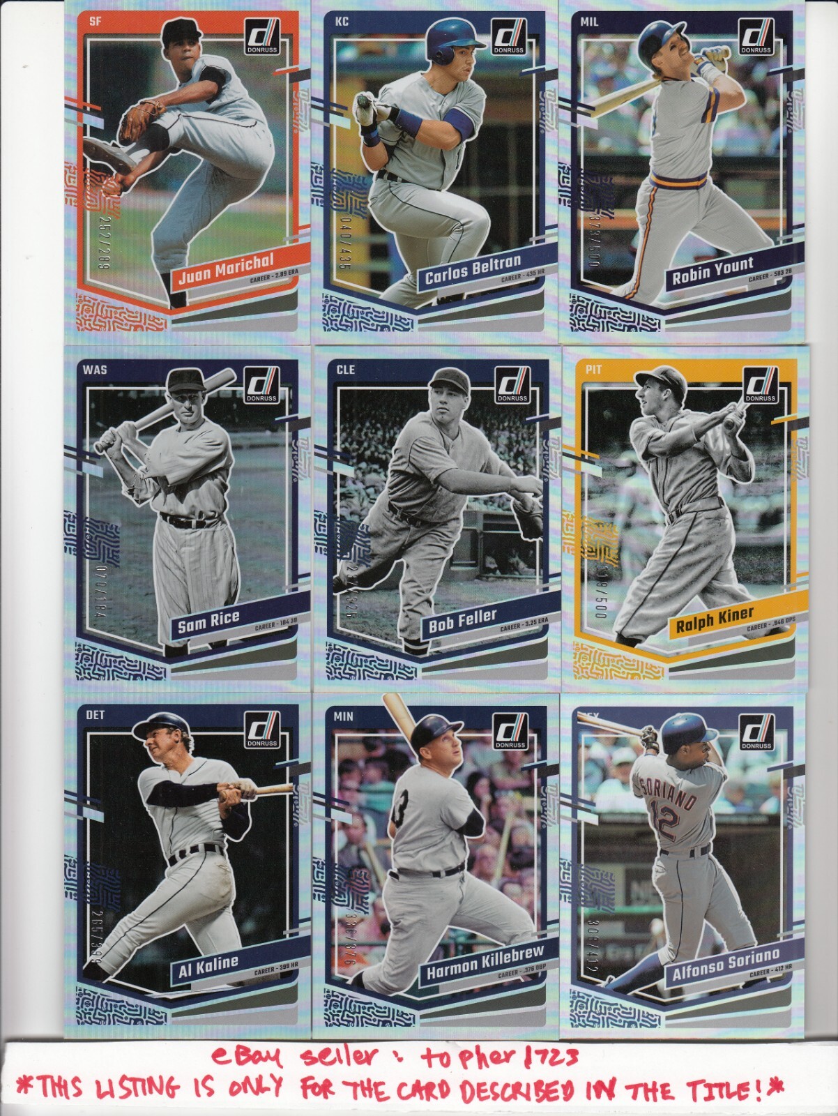 2023 Donruss Parallel Career Stat Line RALPH KINER #173 Pirates /500 | eBay