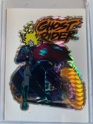 1990 Marvel Vending Machine Ghost Rider Prism Foil Sticker Card | eBay
