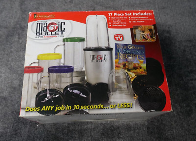 Magic Bullet MBR-1701 Blender Smoothie Maker 17 Pcs Jars Lids Rings ...