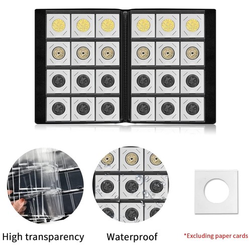 120 Pockets Waterproof Coin Collection Album Clear Flip Holder Book ...