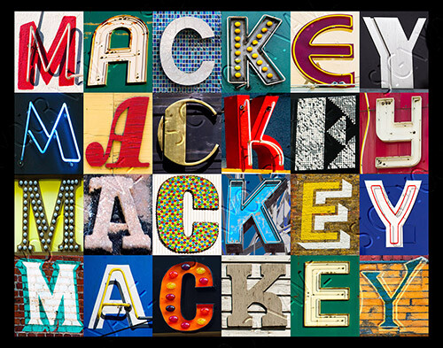 MACKEY Name Poster featuring photos of actual sign letters | eBay