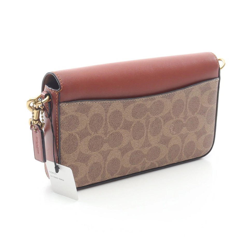 COACH C8442/B4NQ4 Shoulder Bag PVC Leather Beige Brown Removable Strap ...