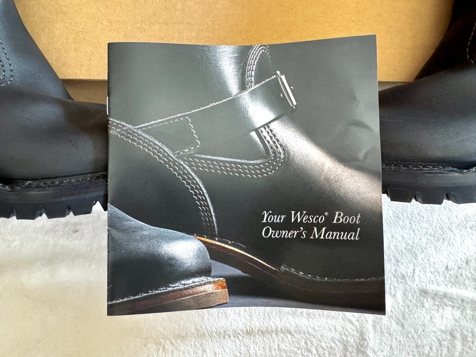 WESCO LEATHER BOSS BOOTS CUSTOM MADE 18 INCH HEIGHT BRASS BUCKLE ...