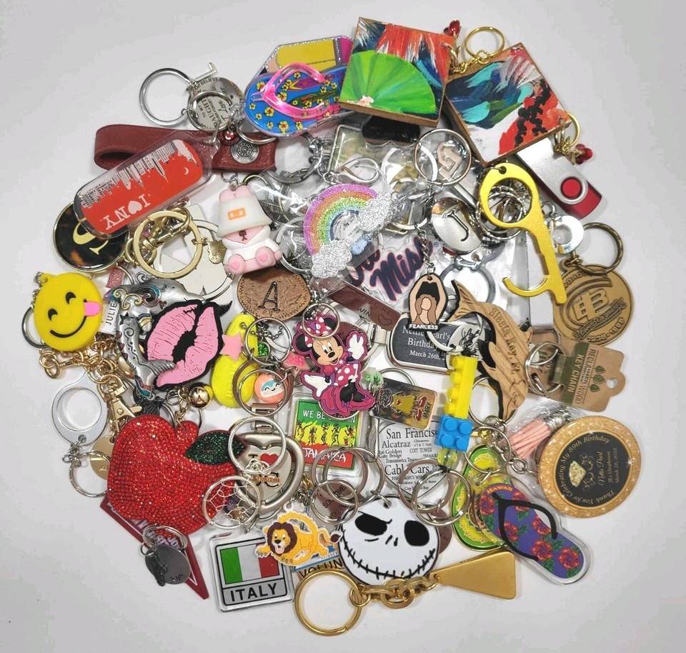 Keychains Collection 50+ All Different Key Chain Lot New & Used ...