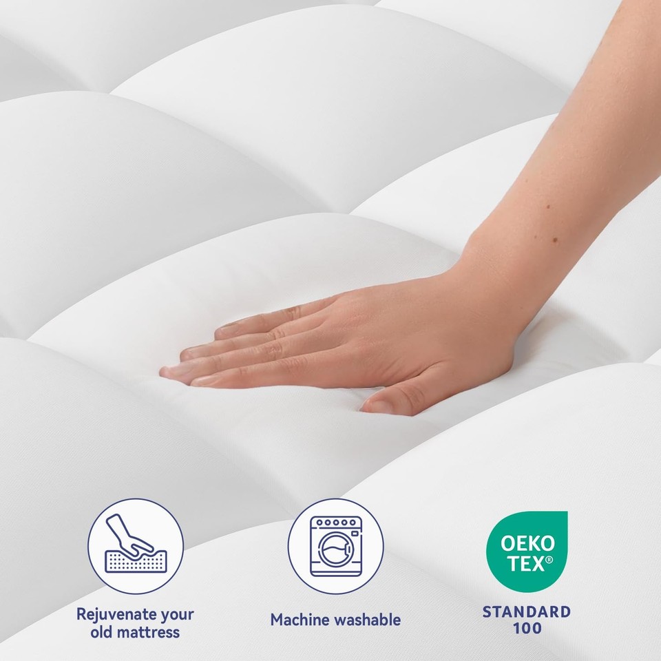 ELEMUSE Twin Mattress Topper for Back Pain, Extra Thick Twin, White | eBay