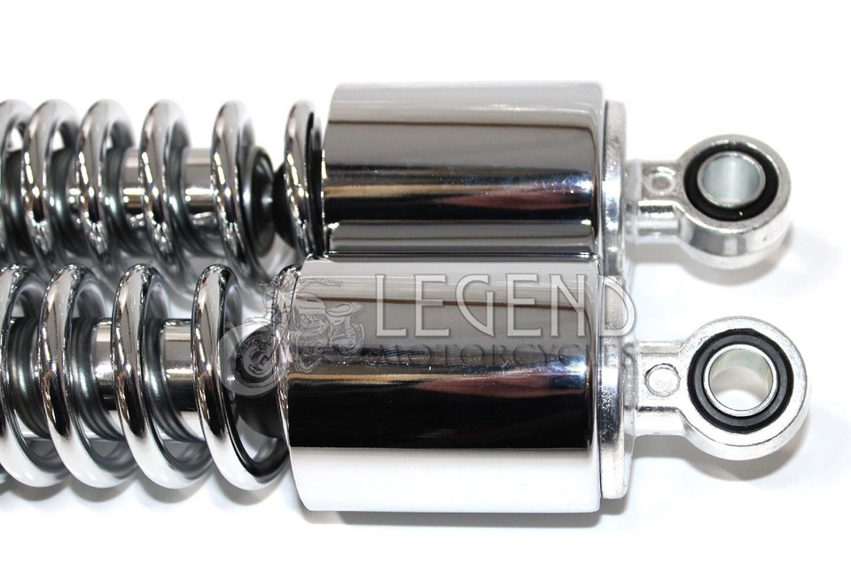 Kawasaki Z900 Z1000 Chrome Shock Absorbers Pair Rear Shocks KZ Z1 350mm ...
