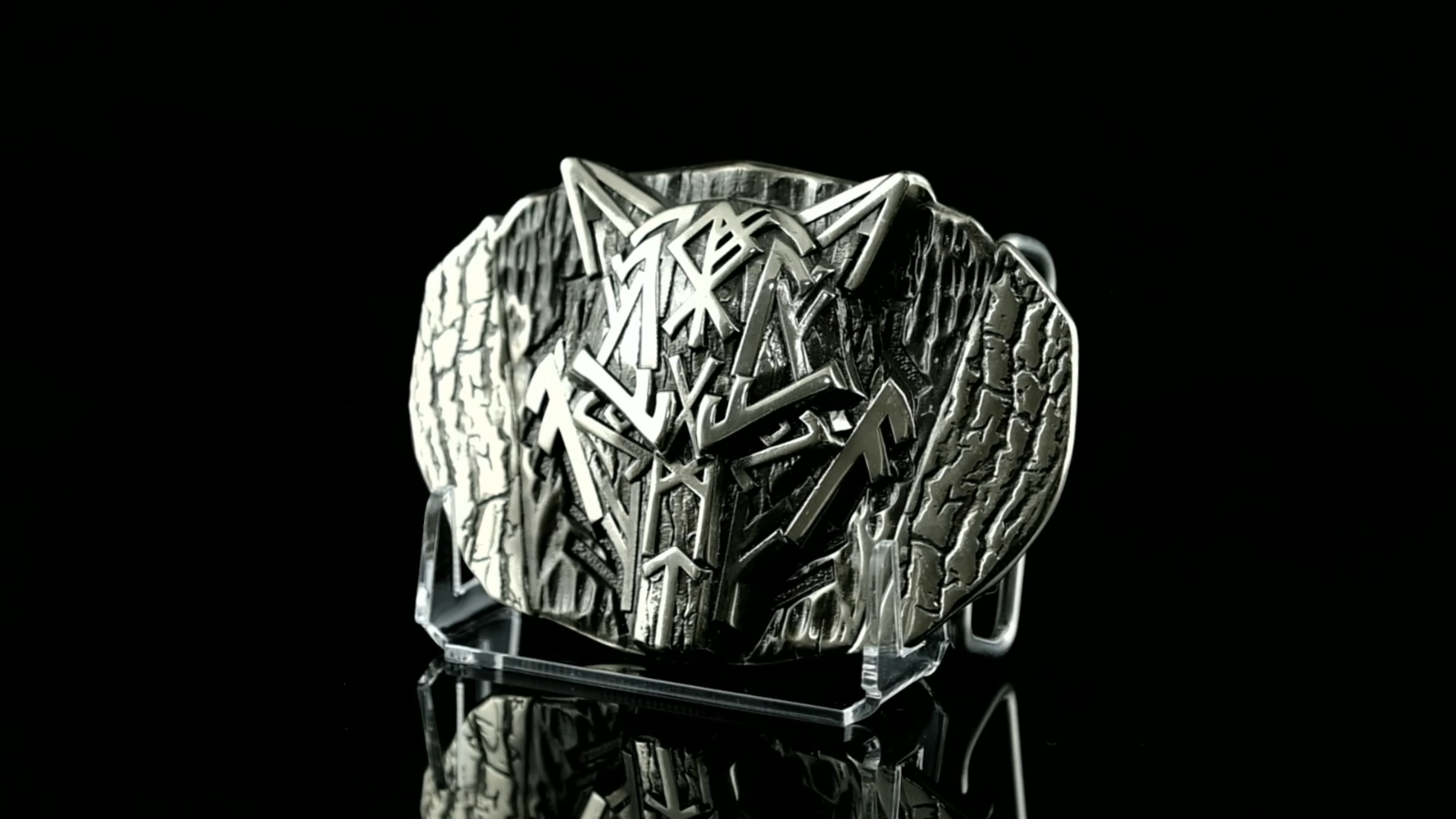 Runic Wolf german silver belt buckle, Scandinavian Old Norse Celtic ...
