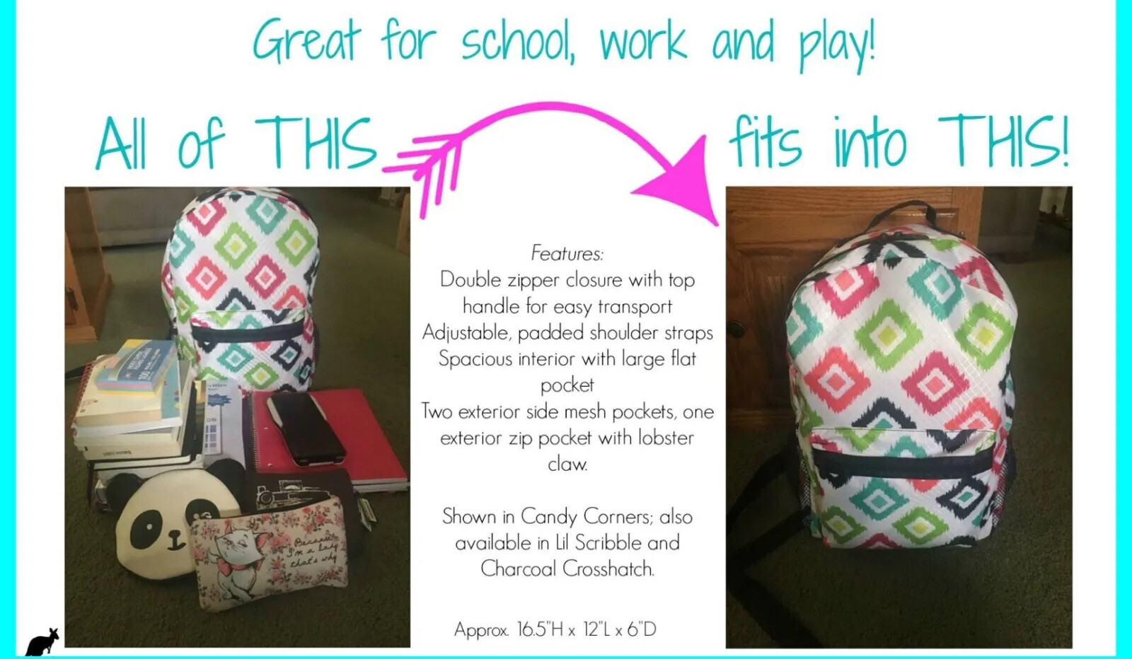 Thirty-One Going My Way Backpack Candy Corners Retired Pattern NEW ...