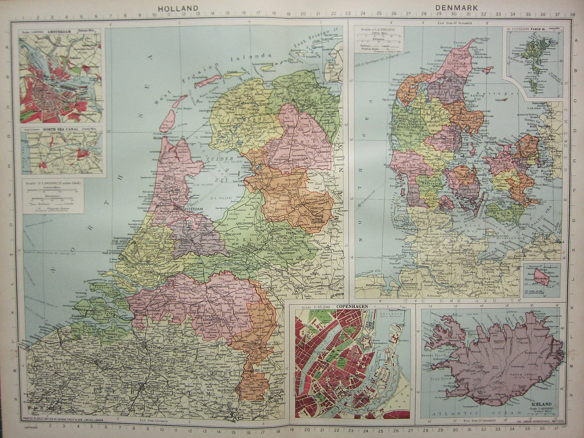 Netherlands Map 1940s