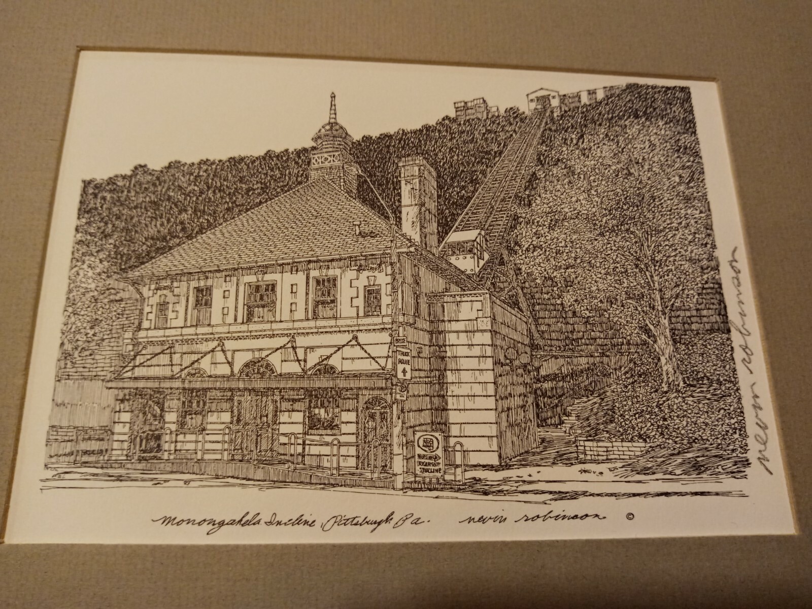 Vintage Nevin Robinson Print *Monongahela Incline Pittsburgh Pa signed ...