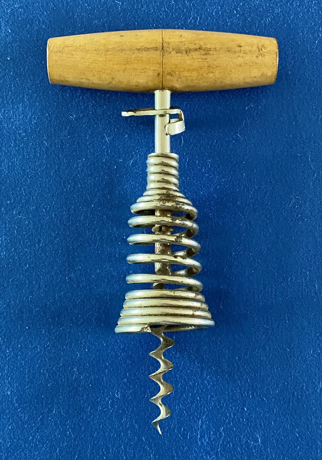 Antique 1906 German SPRING BARREL CORKSCREW, Slotted Retaining Clip, D ...