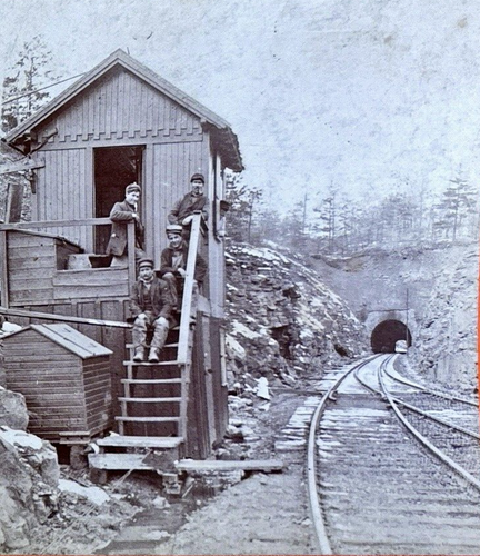 Railway Tunnel Lineside Shanty Railroad Workers Stereoview Photograph ...
