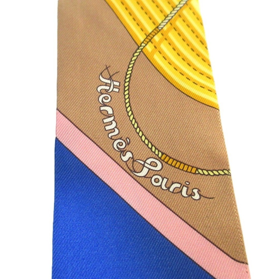 Hermes Twilly Clic Clac Modern Cannage Multi-Color Scarf Used From ...