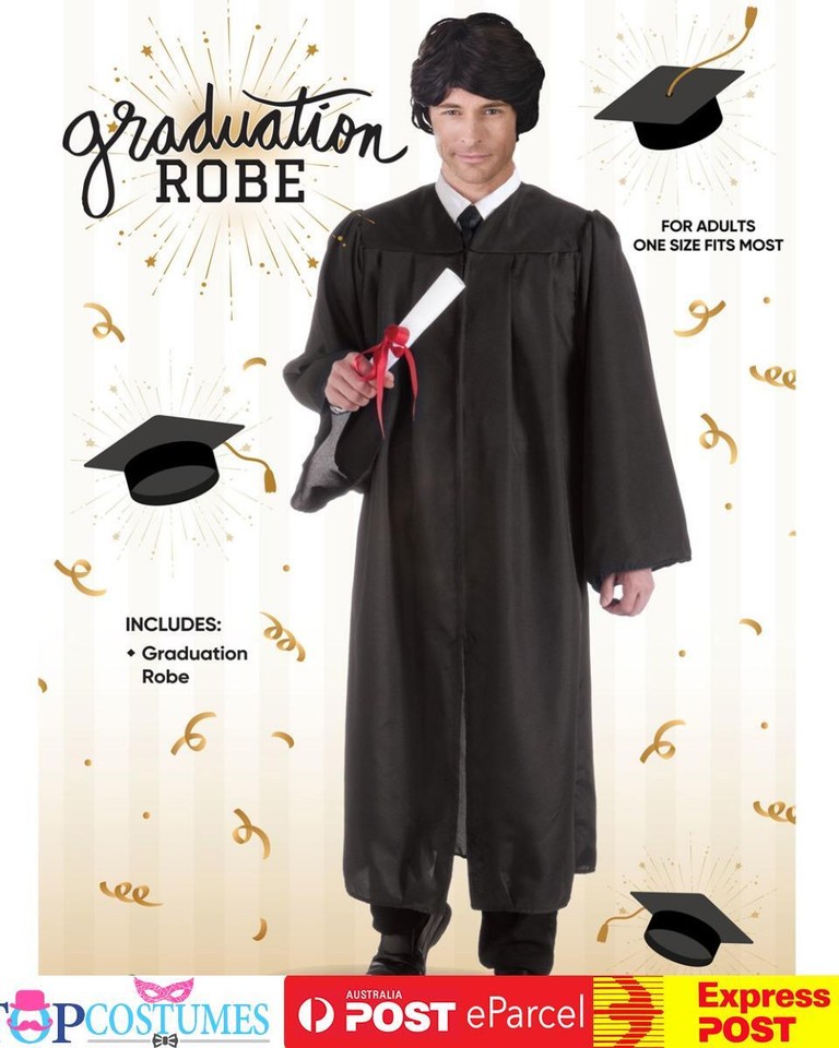 Mens Teachers Gown Graduation Robe School Judge Lawyer Dress Up Costume ...