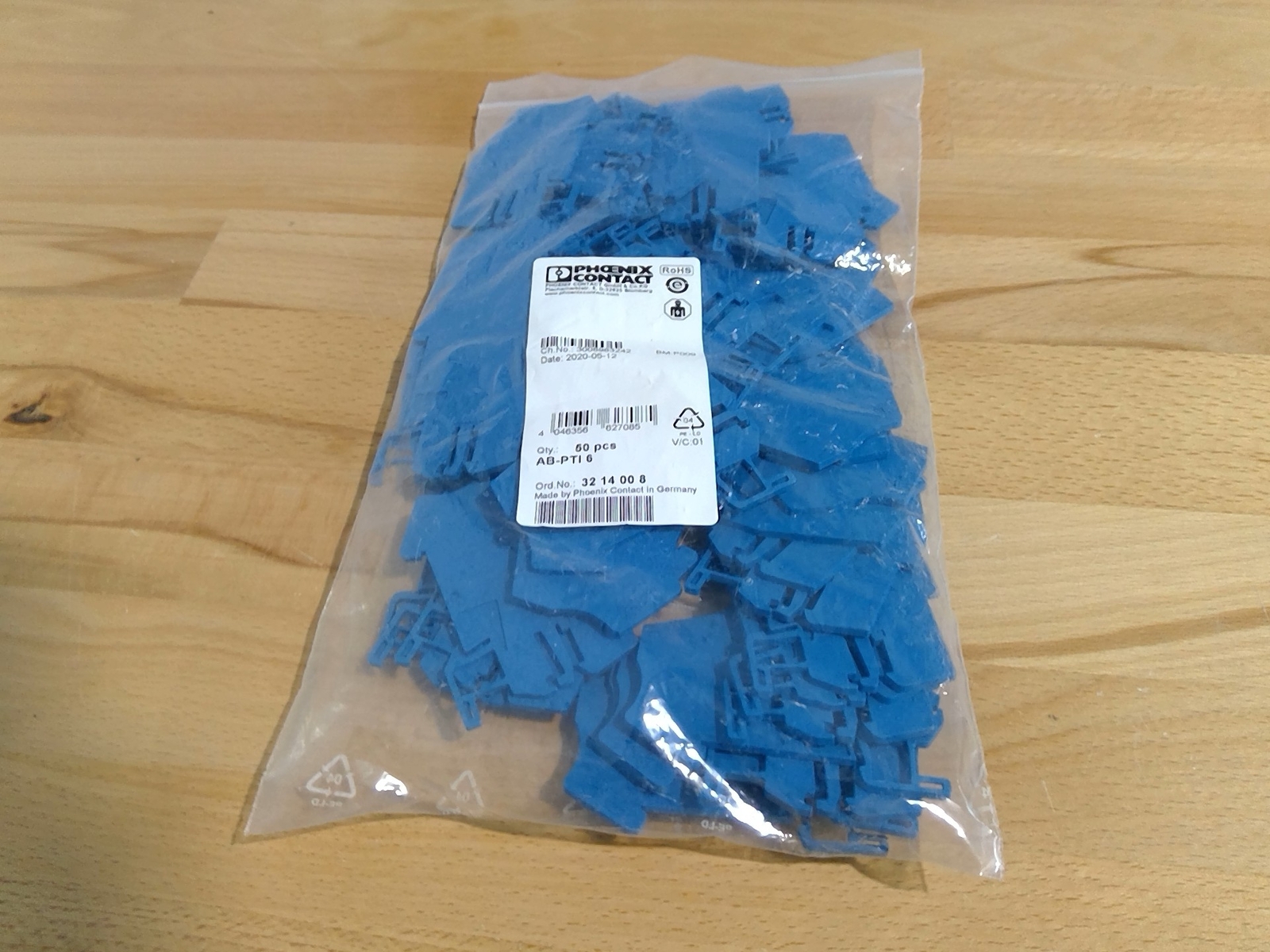 Phoenix Contact AB-PTI 6 End cover for terminal blocks blue 50 Un ...