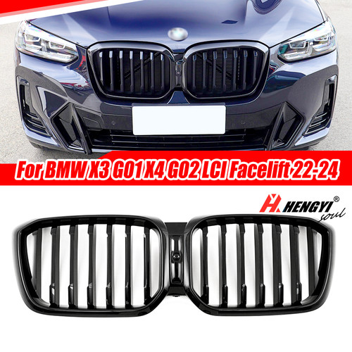 Gloss Black Front Bumper Upper Grille For BMW X3 G01 X4 G02 LCI ...