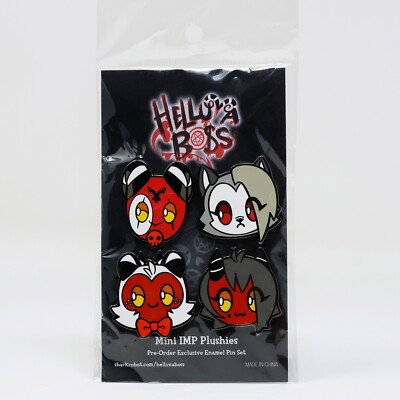 Helluva Boss Mini IMP Plushies Pre-Order Exclusive Enamel Pin Set Loona ...