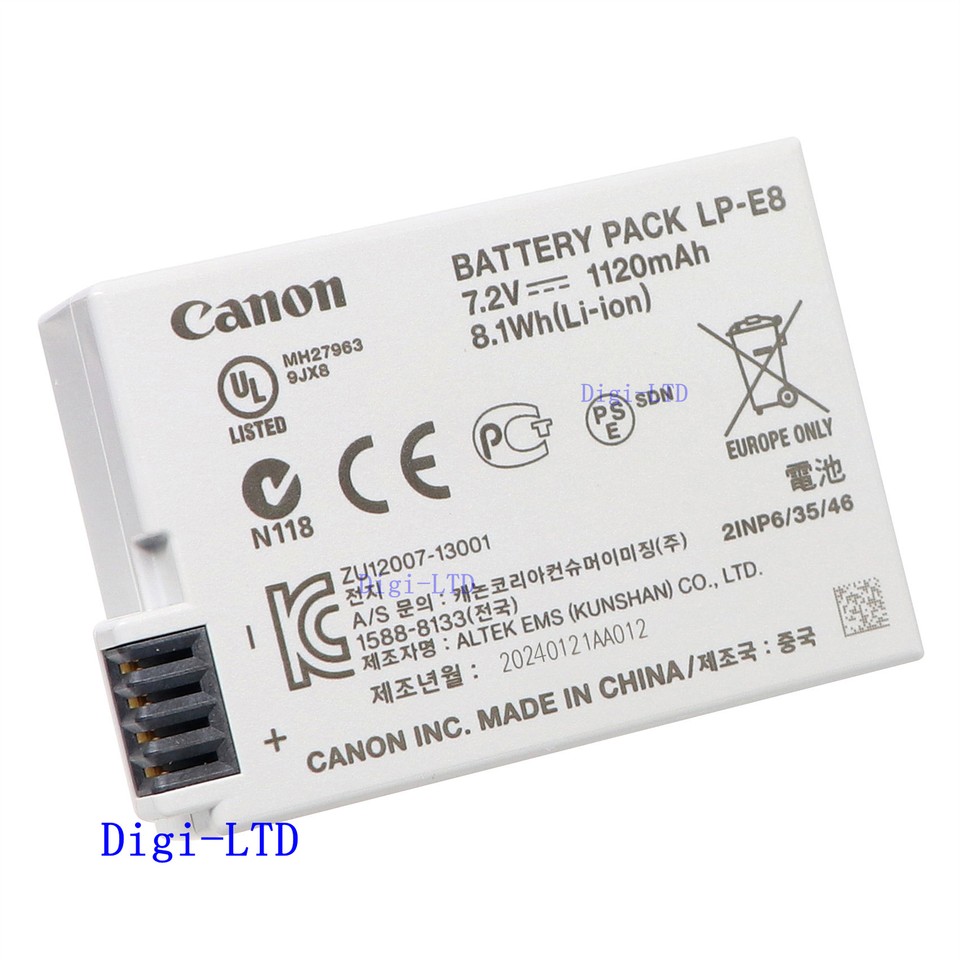 Genuine Original Canon LP-E8 Battery for EOS 550D 700D X4 X5 T2i T3i ...