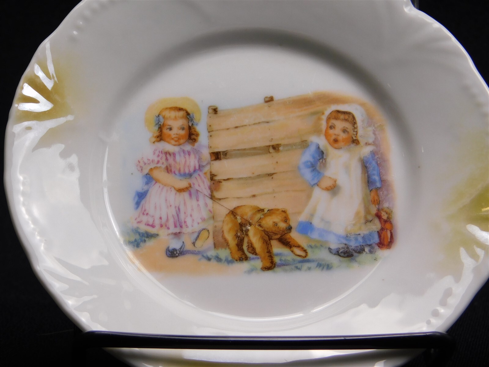 Antique Lusterware Germany Teddy Bear Child’s Tea Set Plates Set of 2 ...