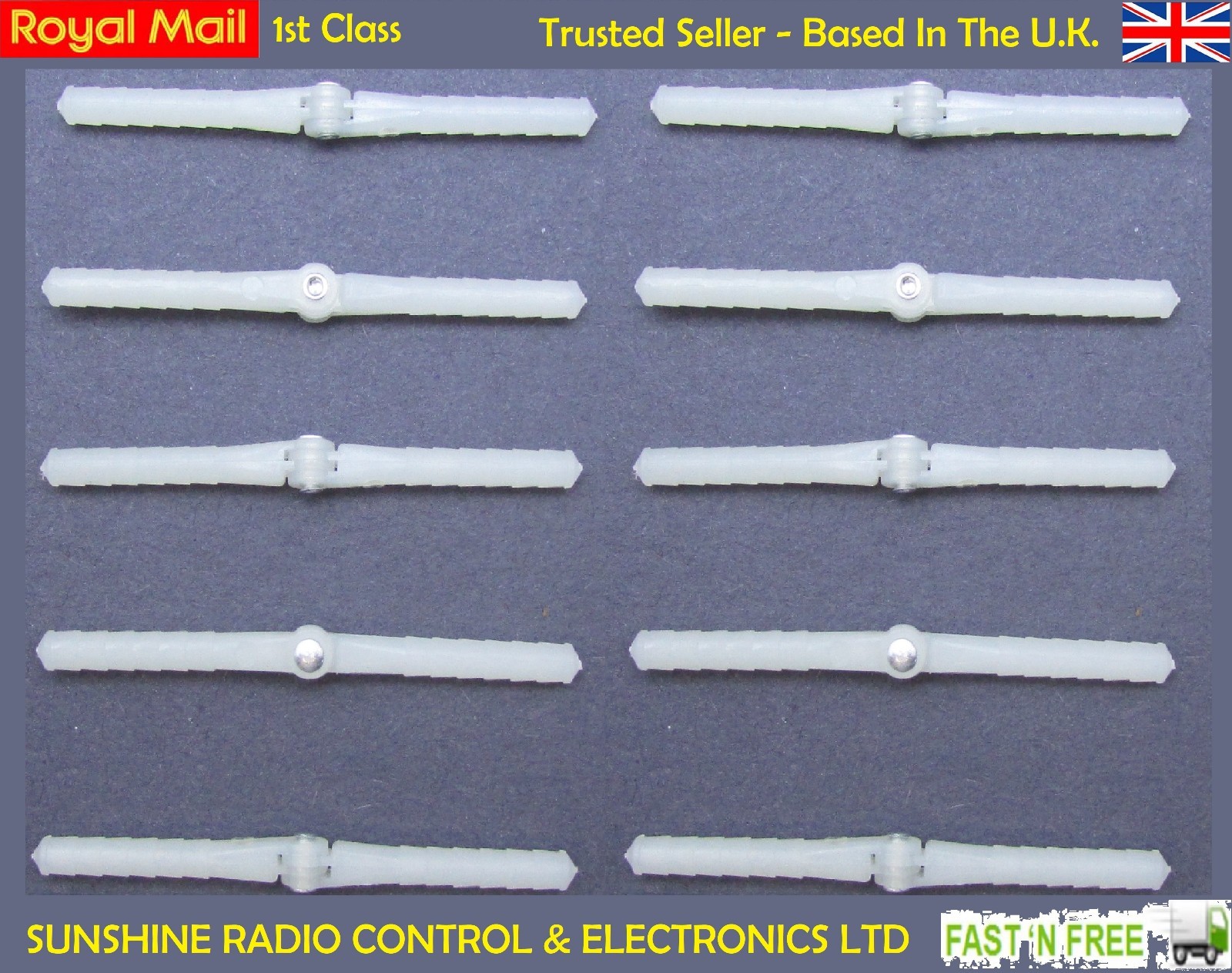 Pivot Round Peg Hinges Barbed 2.5x47mm For RC Plane Glider Control ...