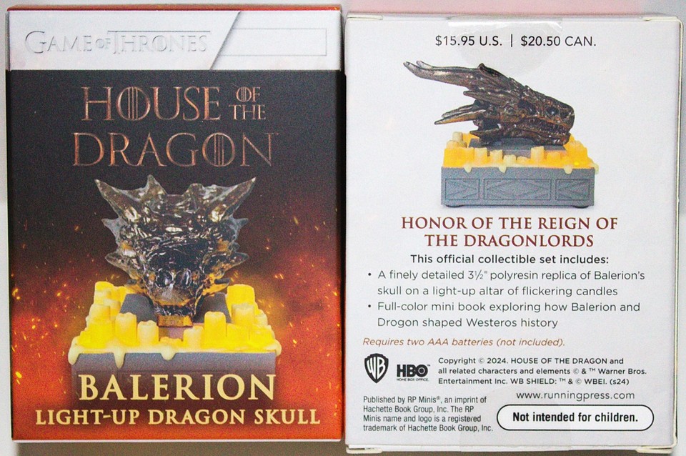 Game of Thrones House of the Dragon: Balerion Light-Up Dragon Skull ...