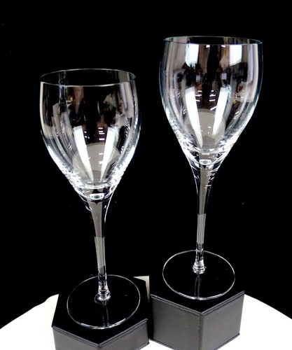 Elegant Glass Clear Crystal Plain Bowl 2 Piece Vintage 8 1/2" Wine ...