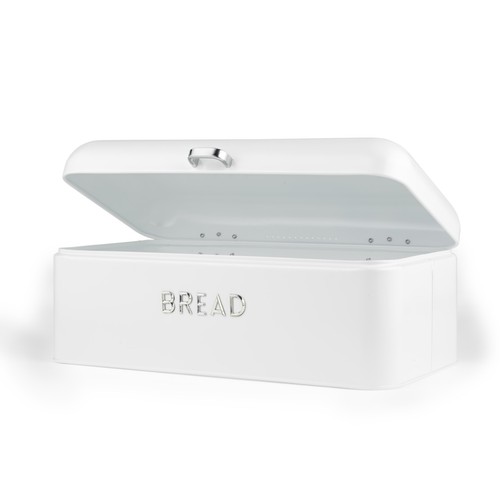 Salter Boston Bread Bin Easy Clean Durable Steel White Large Storage ...