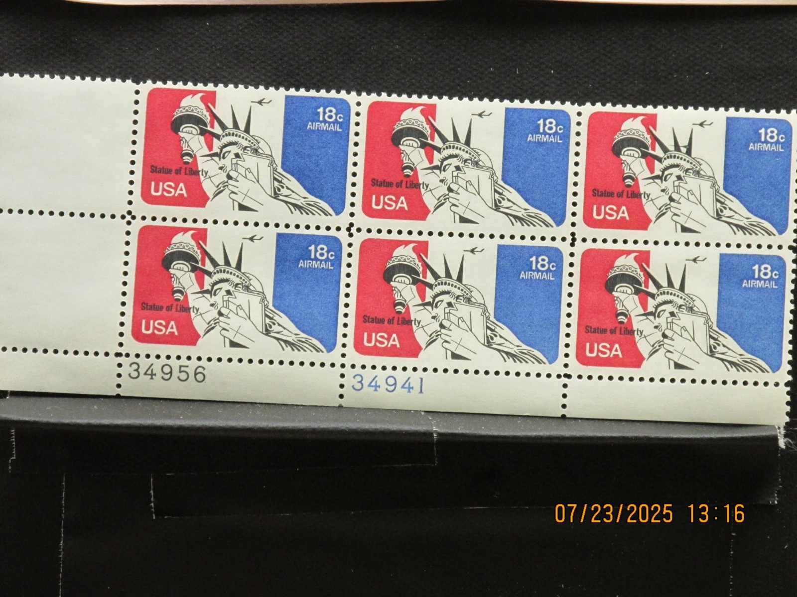 The listing:(1)USPS 18¢ USA Statue of Liberty Plate Block of 6-MNH-VF ...