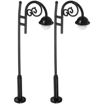 2 Pcs Mini Street Light Decor Dollhouse Lamp Post Miniature Lights ...