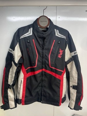 Hawk Motorsports Black Armored Elbows & Back Racing Motorcycle Jacket ...
