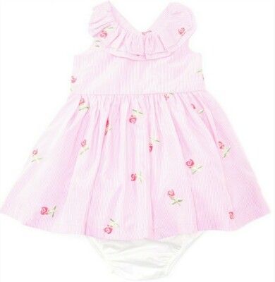 Rare Editions Baby Girl's Rosebud Embroidered Fit & Flare Dress Set-18M ...