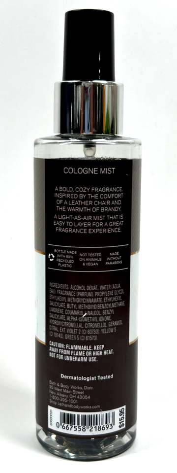 NEW 1 BATH & BODY WORKS LEATHER & BRANDY MEN'S COLOGNE MIST 5 FL OZ ...