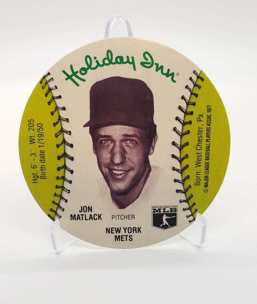 Jon Matlack 1977 Holiday Inn MSA Baseball Card Disc New York Mets Star ...