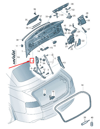 NEW AUDI A5 CABRIO 8F LEFT LID TRUNK HINGE 8F0827301B ORIGINAL NO DUTY ...
