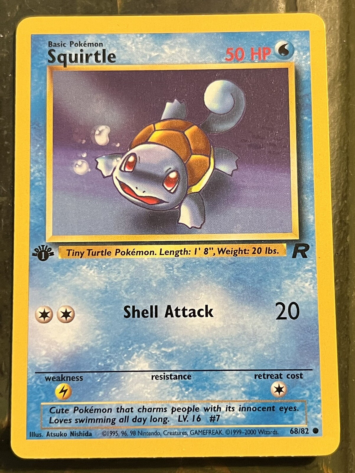 Squirtle 1st Edition Team Rocket Pokemon Card WOTC TCG Unplayed First ...