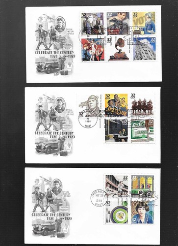 US FDC FIRST DAY COVERS CELEBRATE CENTURY 1920'S SET OF 3 BY ARTCRAFT ...