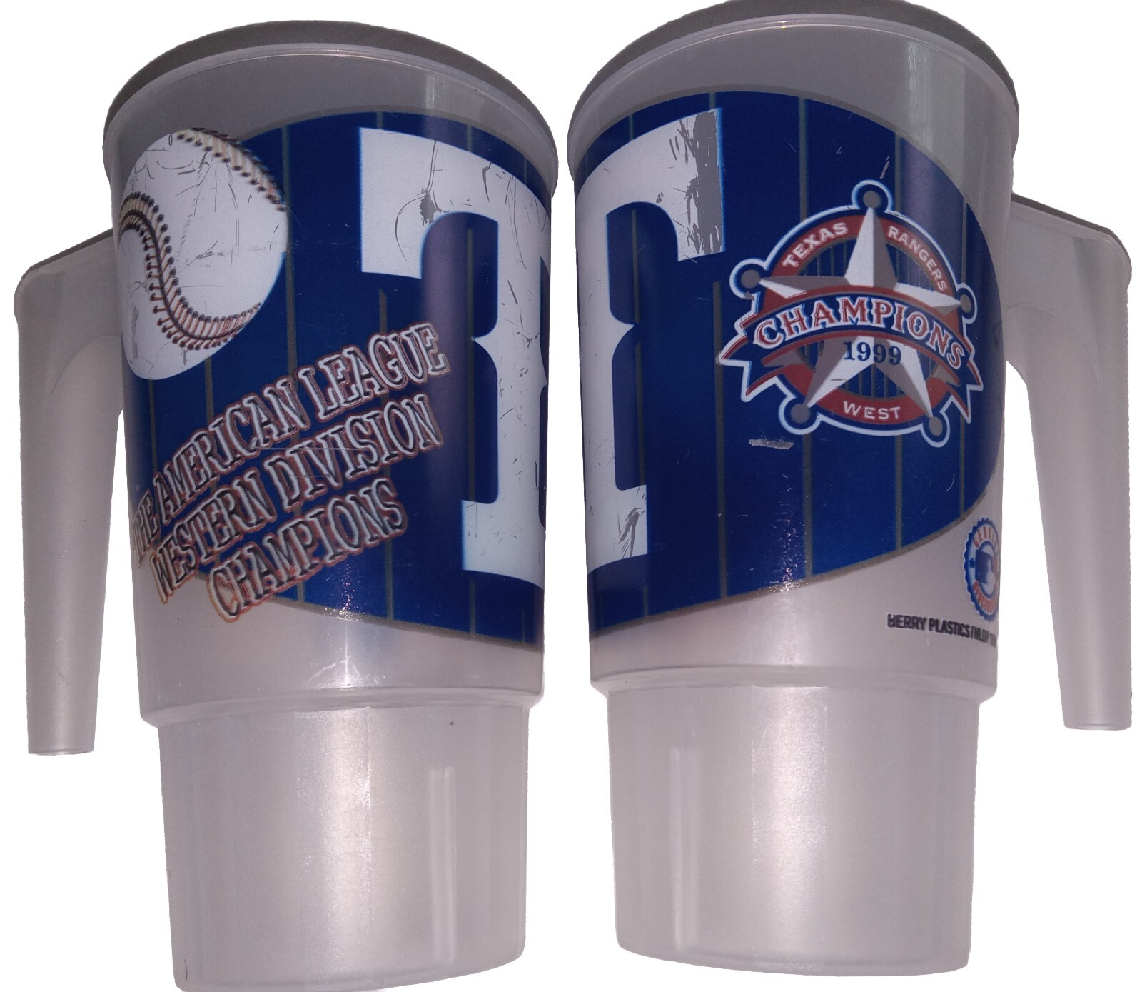 Lot Of 2 MLB Texas Rangers West Division Champions 1999 Beverage Cups W ...