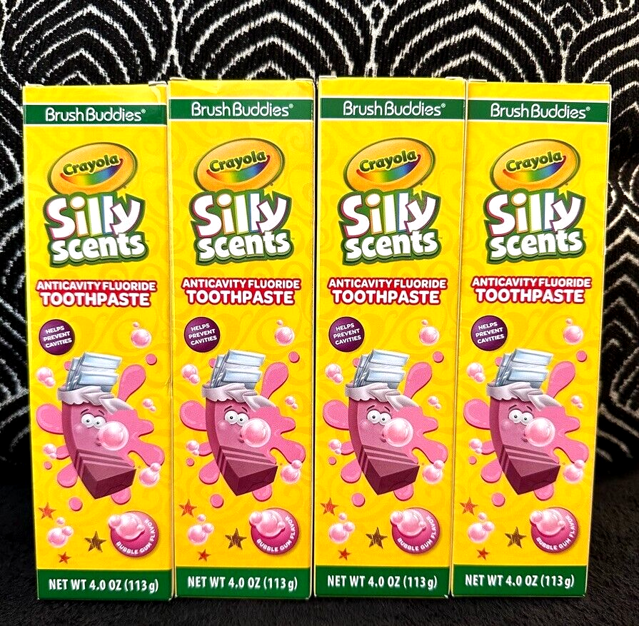 4x BRUSH BUDDIES CRAYOLA SILLY SCENTS BUBBLE GUM KIDS ANTICAVITY ...