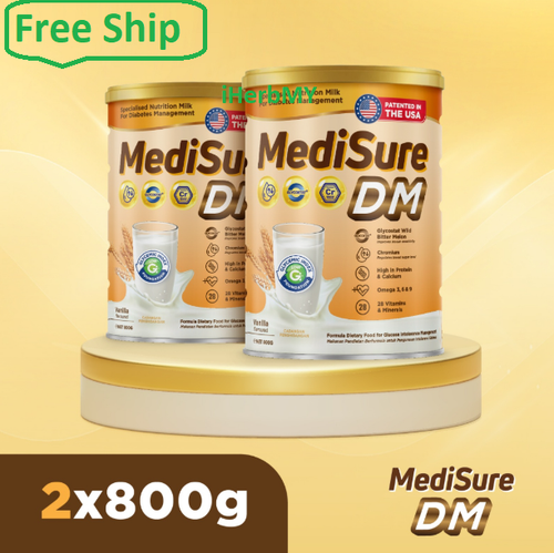 2 X Medisure DM 800g Diabet Powder, Vanilla - 850g Free Shiping Express ...