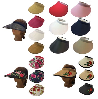 Ladies Women Fashion Large Visor Wide Brim Sun UV Protection Cap Cover ...