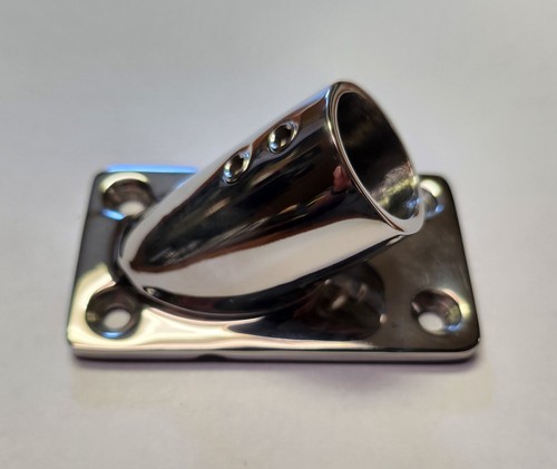 Stainless Boat rail 45 degree rectangle base 7/8” 22mm | eBay