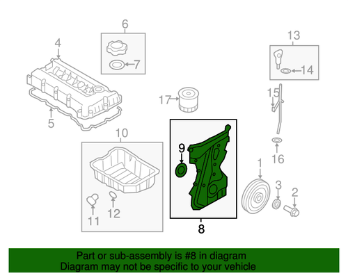 GENUINE OEM 2009-2016 Hyundai Kia 2.0L 2.4L for Timing Chain Cover ...