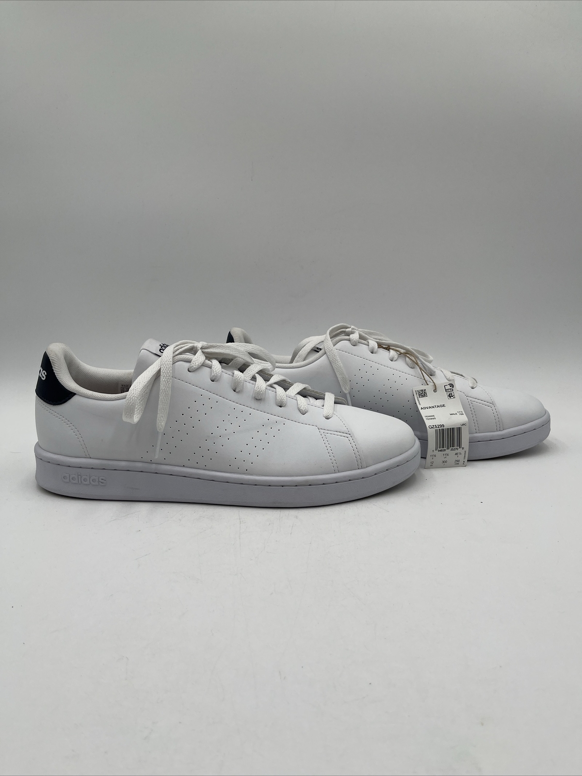 Men’s ADIDAS ADVANTAGE SHOES White/Navy Size 12 - Gem