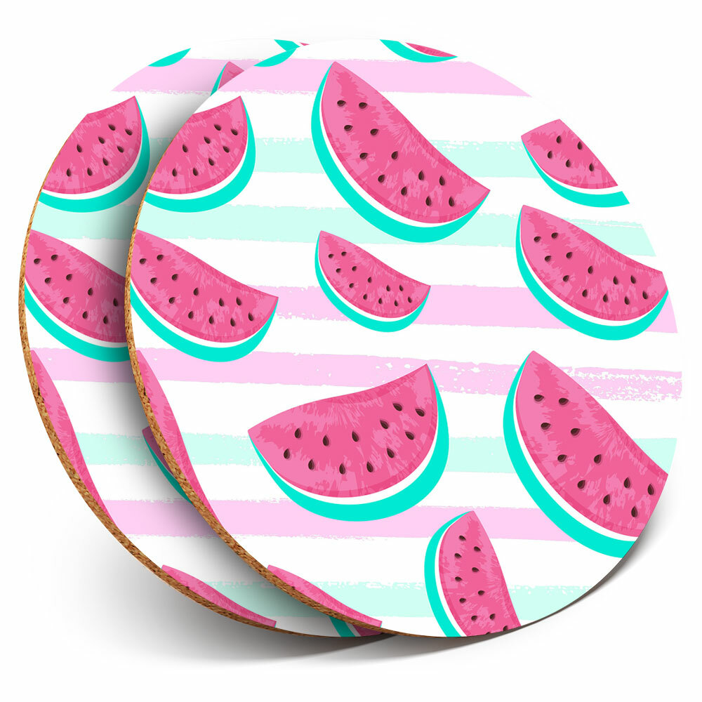 2 x Coasters - Pink Watermelon Healthy Fruit Melon Home Gift #14841 ...