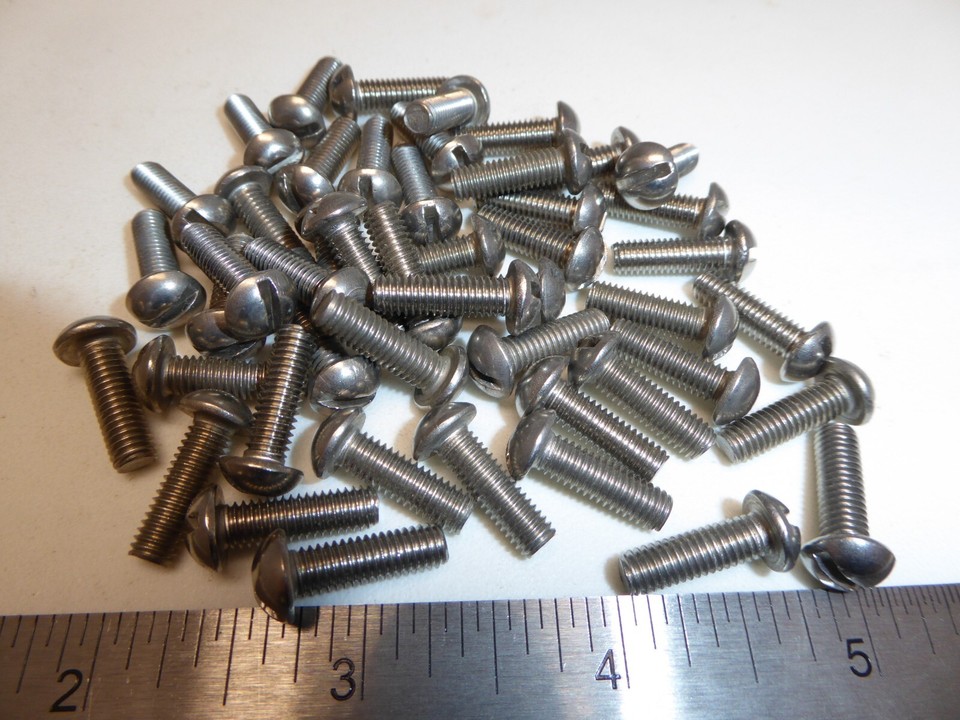 10-32 x 5/8 Round Head Slotted Machine Screw SS 18-8 VINTAGE USA Made ...